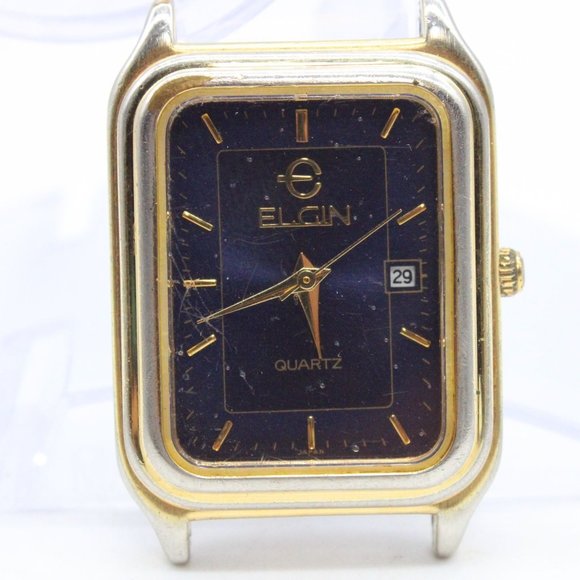 Elgin | Accessories | Vintage Elgin Watch Mens Gold Tone Stainless ...